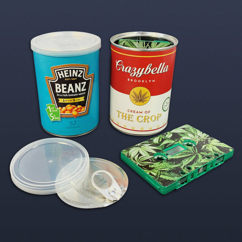 Cassettes in printed metal cans - Band CDs